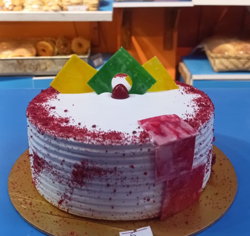 Red velvet cake available at German Bakery Lalitpur